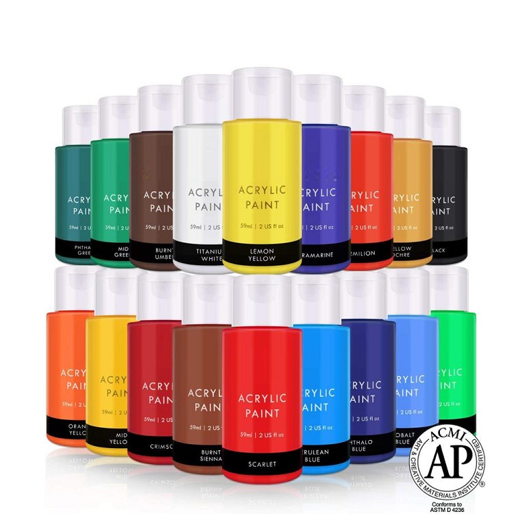 60ml Bottles Water-Based Blendable Iridescent Acrylic Paint Set in ...