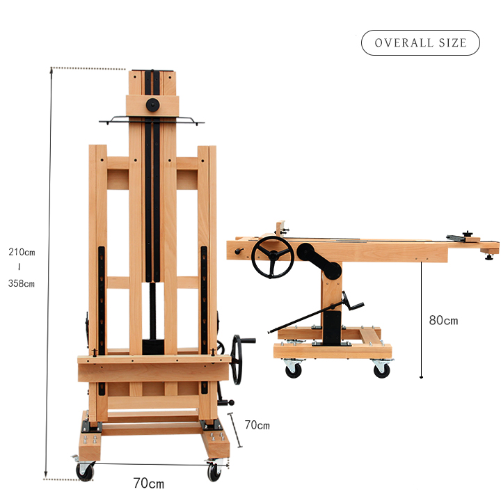 Multi-functional solid wood professional large easel art students ...